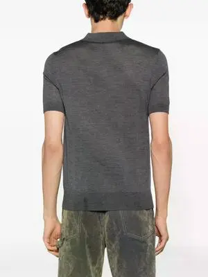 Dsquared2 Logo-embroidered Fine-knit Polo Shirt - Grey