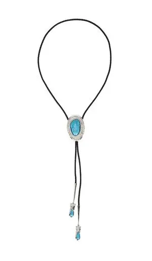 PETIT MOMENTS Dolly Bolo Tie Necklace - Turquoise & Silver