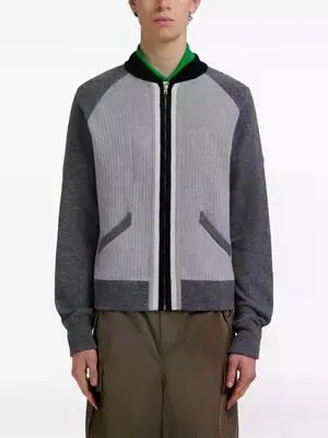 Marni Ribbed-panel Zip-up Sweatshirt