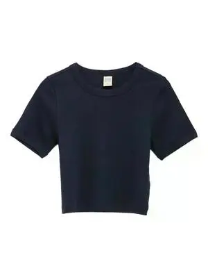FLORE FLORE Ribbed Crew-neck Crop Top