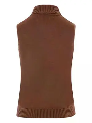 NICCOLO PASQUALETTI High-neck Sleeveless Knit Top - Brown