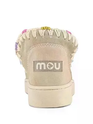 Mou Eskimo Crochet-detail Suede Shoes