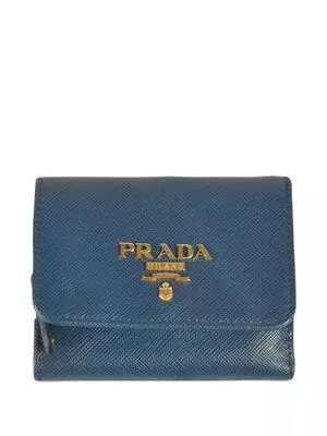 Prada Logo-plaque Wallet - Blue