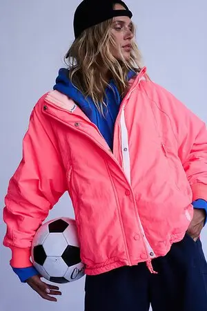 Free People Field Tripper Jacket - Neon Coral
