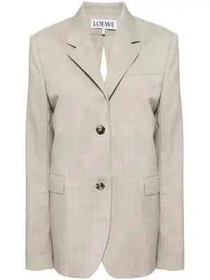 Loewe Tied-back Wool Blazer - Neutrals