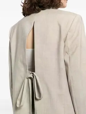 Loewe Tied-back Wool Blazer - Neutrals