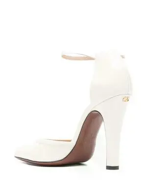 Valentino Garavani 100mm Ankle-strap Leather Pumps - Neutrals