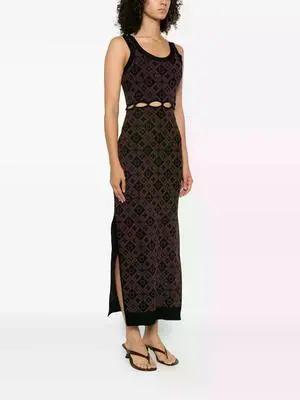 Nanushka Cut-out Patterned Midi Dress