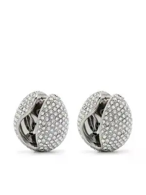 Coperni Crystal-embellished Logo Hoop Earrings - Silver