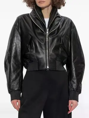 Givenchy Leather Bomber Jacket - Black