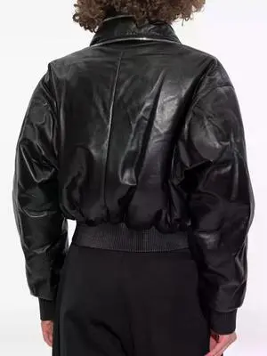 Givenchy Leather Bomber Jacket - Black