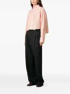 Ami De Coeur Cropped Oversized Shirt - Pink