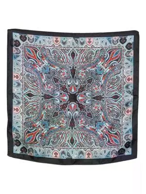 Etro Paisley-pattern Silk Scarf - Blue