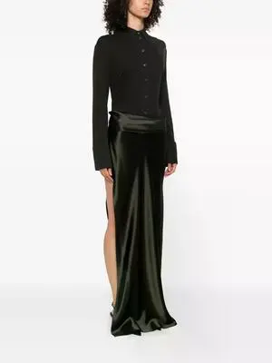 Nanushka Satin-paneled Asymmetrical Maxi Dress