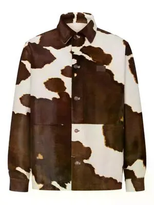 Moschino Printed Button-up Jacket - Brown