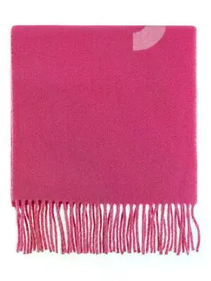 Jacquemus Logo Fringed Scarf - Pink