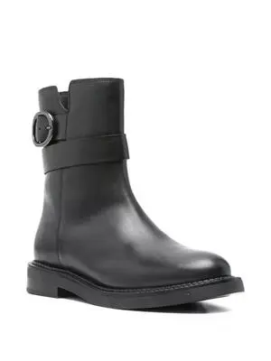Geox Buckle-detail Leather Ankle Boots