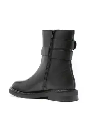 Geox Buckle-detail Leather Ankle Boots