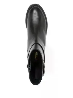 Geox Buckle-detail Leather Ankle Boots