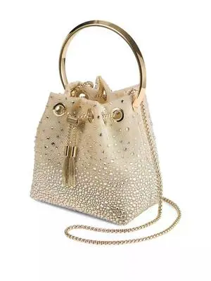 JIMMY CHOO Bon Bon Crystal-embellished Bucket Bag