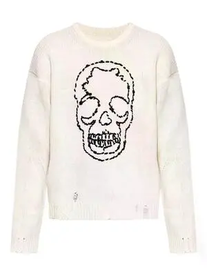 Zadig&Voltaire Skull-embroidered Distressed Sweater - Neutrals