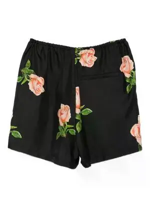 Nanushka Rose-print Silk Shorts
