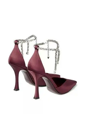 JIMMY CHOO Stevie 100 Crystal Anklet Pumps - Red
