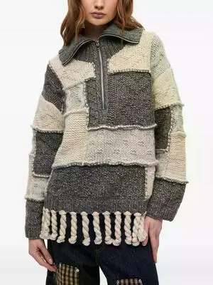 GANNI Paneled Sweater