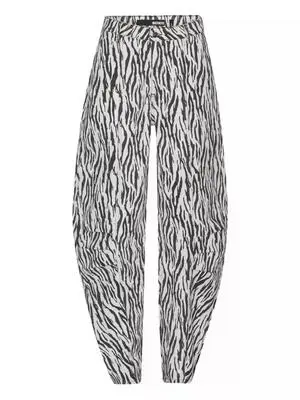 ROTATE BY BIRGER CHRISTENSEN Zebra-print Twill Pants