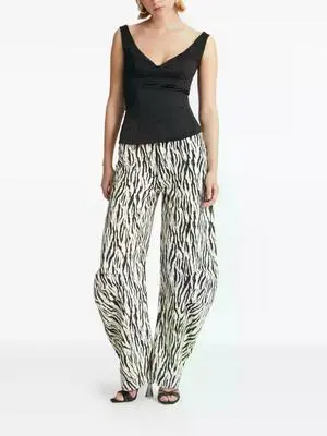 ROTATE BY BIRGER CHRISTENSEN Zebra-print Twill Pants