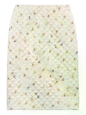 Prada Floral Quilted Mini Skirt - Neutrals