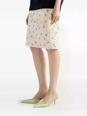 Prada Floral Quilted Mini Skirt