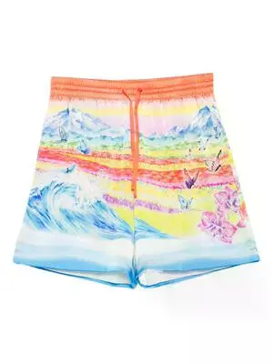 Casablanca Landscape-wave Print Shorts - Orange