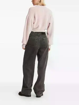 ROTATE BY BIRGER CHRISTENSEN Laced-leg Cotton Pants - Grey