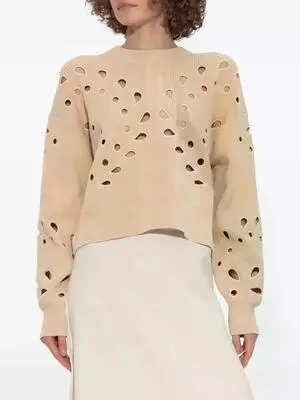 Ulla Johnson Vanessa Cut-out Ribbed Sweater - Neutrals
