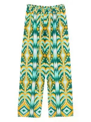 Farm Rio Tapestry Ikat-pattern Trousers - Green