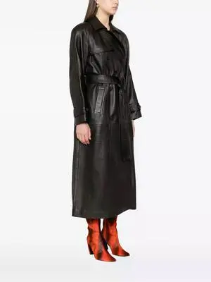 DUCIE Leather Trench Coat
