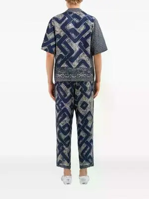 PIERRE-LOUIS MASCIA Geometric-print Trousers