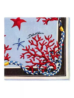 Dolce & Gabbana Coral-starfish Beach Towel - Blue