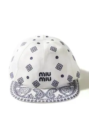 Miu Miu Paisley-print Baseball Cap - White