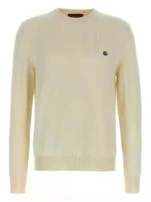 Gucci Logo-embroidered Wool Sweater - Neutrals