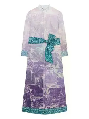 PIERRE-LOUIS MASCIA Diomedes Landscape-print Shirt Dress - Purple