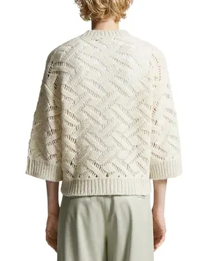 Peserico Textured Three Quarter Sleeve Sweater