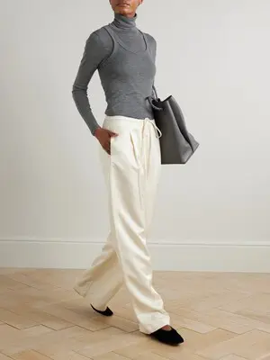 RÓHE Convertible Layered Merino Wool-jersey Turtleneck Top