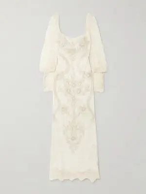 CLIO PEPPIATT Flora Embellished Lace Gown
