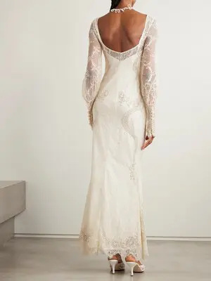 CLIO PEPPIATT Flora Embellished Lace Gown