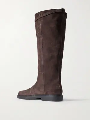 TOD'S Embellished Suede Knee Boots - Brown