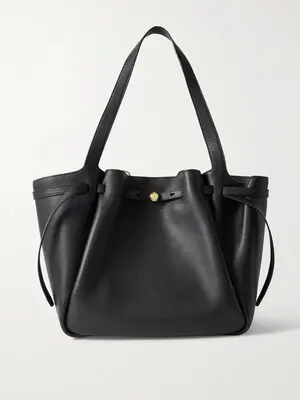 Tory Burch Romy Textured-leather Tote - Black