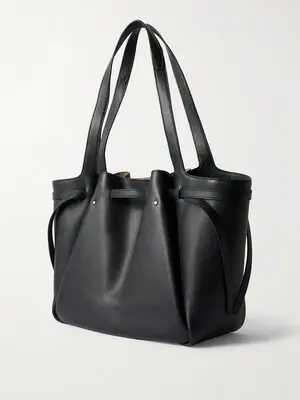 Tory Burch Romy Textured-leather Tote - Black