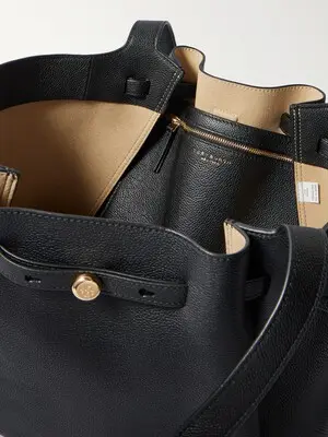 Tory Burch Romy Textured-leather Tote - Black